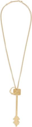 Paco Rabanne Halskette - Elongated Gold Key Pendant Necklace With Geometric - Gr. unisize - in Gold - für Damen