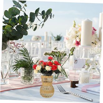 Valiclud Klare Glasvase Mit Handgewebtem Rattanüberzug Dekorative Blumenvase Für Trockenblumen Landhausstil Deko Für Zuhause Und Büro