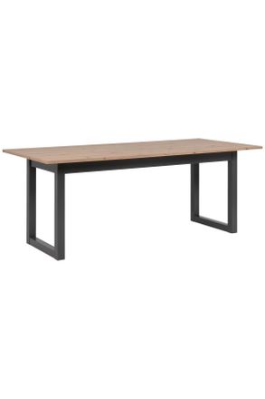 MID.YOU Mid.you Esstisch, Anthrazit, Eiche Artisan, Holzwerkstoff, rechteckig, U-Form, 90x75x200 cm, ausziehbar, Esszimmer, Tische, Esstische, Esstische auszi