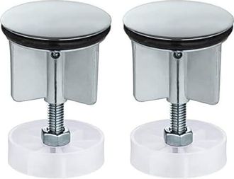 WENKO Exzenterstopfen verchromt - Waschbeckenstöpsel, 38,5 mm, 4 x 4 cm (Packung mit 2)