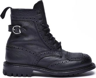 Trickers Femme, Chaussures, Noir, Taille: 37 EU Bottine perforée en cuir