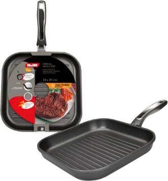 Ibili Grillpfanne New Induplus, 18 cm, Aluminium, Anti-Haft, geeignet für Induktion