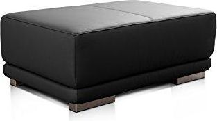 Cavadore Lederhocker Corianne / Rechteckiger Sitzhocker in Echtleder / 103 x 41 x 69 / Echtleder schwarz