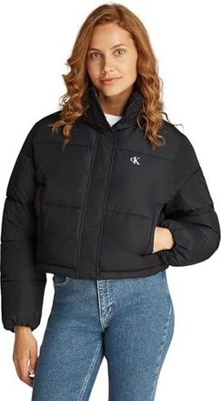 Calvin Klein Veste Matelassée Femme Matte Puffer Cropped Fit, Noir (Ck Black), XL