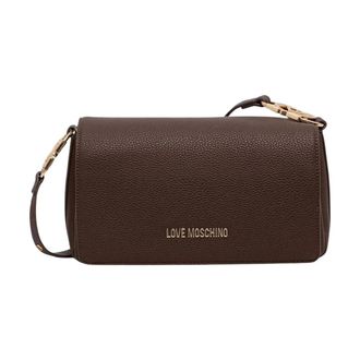 Love Moschino Logo-Plakette Umh&auml;ngetasche - - Bags - Damen - Braun - ONE SIZE