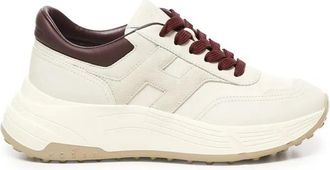 Hogan Low-Top Sneaker - Contemporary Ivory And Burgundy Sneakers - Gr. 38,5 (EU) - in Beige - f&uuml;r Damen