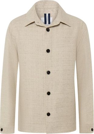 Profuomo Overshirt aus einem Baumwoll-Leinen-Mischgewebe in