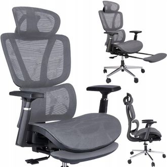 Neova Neova - Fauteuil ergonomique avec repose-pieds - gris