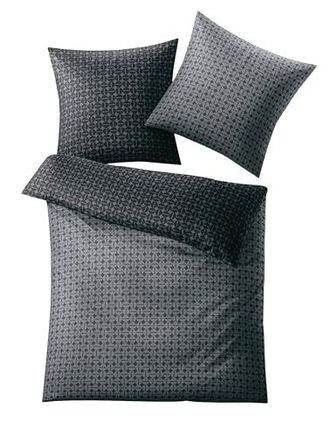 Kleine Wolke 6255901952 Bettw&auml;sche Punto, Ma&szlig;e: 135 x 200 cm und 80 x 80 cm, Farbe: Anthrazit