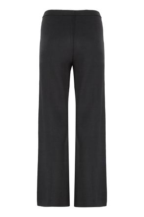 Calvin Klein Womens Knit Trousers Black Viscose Wide-Leg