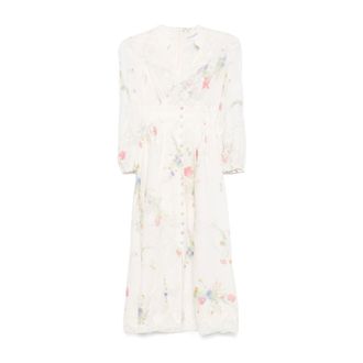 Zimmermann Femme, Robes, Blanc, Taille: 36 FR Lucky Linen Midi Dress