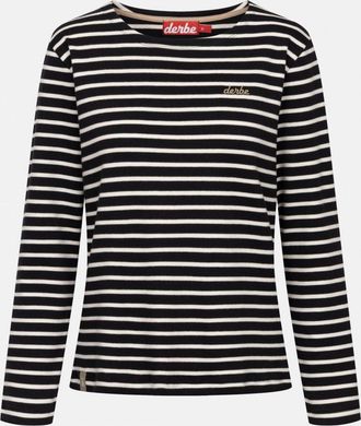 Derbe Derbe Streifenshirt Interstriped Damen Schwarz Wei&szlig; Langa