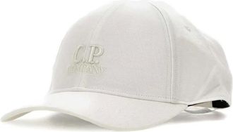 C.P. Company C.p. Company, Homme, Accessoires, Blanc, Taille: ONE Size Casquette de baseball en coton avec logo brod&eacute;