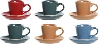 DKD Home Decor Tassen-Set mit Untertassen, Standard