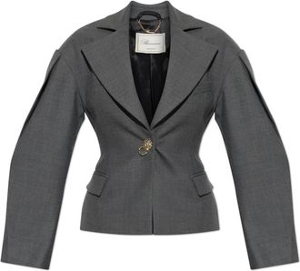 Blumarine Blazer &agrave; revers ouverts - Femme - Vestes - Gris - Taille: 38 FR