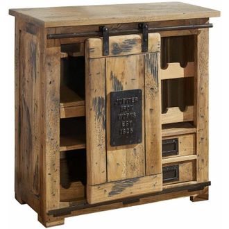 Massivmoebel24 Weinkommode Mango 80x40x82 natur lackiert railway 140