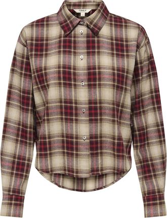Only Damen Onljilda Ls Check Shirt WVN, Nomad, M