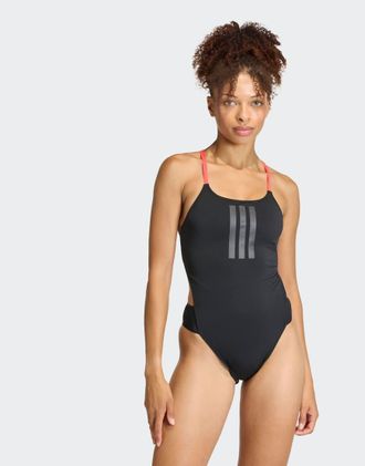 adidas adidas Performance - Ripstream - Maillot 1 pi&egrave;ce &agrave; 3 bandes et liens dans le dos - Noir