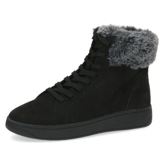 Caprice Damen Sneaker hoch mit Fütterung Memotion Winter Fell Weite G, Schwarz (Black Nubuc), 37 EU