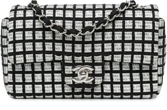 Chanel Hobo Bags - Mini Rectangular Classic Ribbon Tweed Double Flap - Gr. unisize - in Wei&szlig; - f&uuml;r Damen