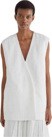 Meimeij Femme, Vestes, Blanc, Taille: 44 FR Vest in viscose blend