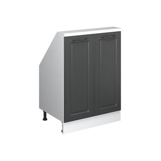 Vicco Meuble de Rangement sous Pente Rion, Anthracite Maison de Campagne/Blanc, avec 2 Portes