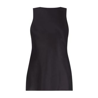 Nina Ricci Draped Boat Neck Satin Top - - Tops - Damen - Schwarzk - XS