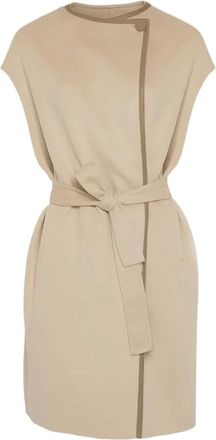 Yves Salomon Femme, Robes, Brun, Taille: 42 FR Cape ceintur&eacute;e double face en m&eacute;lange de cachemire