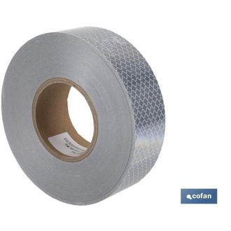 cofan Kontinuierliche retroreflektierende Rolle, 50 m, Wei&szlig;