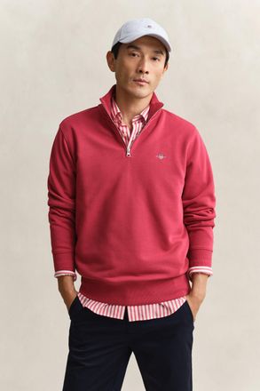 GANT Herren Shield Sweatshirt mit halblangem Rei&szlig;verschluss (XXXL) ROSE Rot