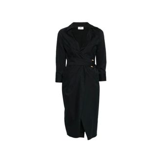 Elisabetta Franchi Femme, Robes, Noir, Taille: 40 FR Stretch Cotton Dress