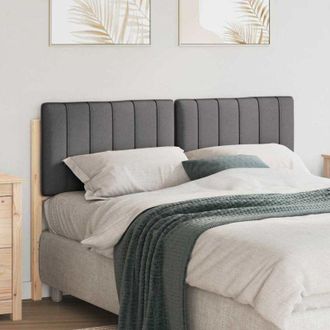 vidaXL Gepolstertes Kopfteil mit Kopfteil Braun und Dunkelgrau 140 cm vidaXL