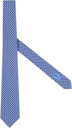 Boggi Milano Homme, Accessoires, Bleu, Taille: ONE Size Cravate en soie &agrave; imprim&eacute; marin