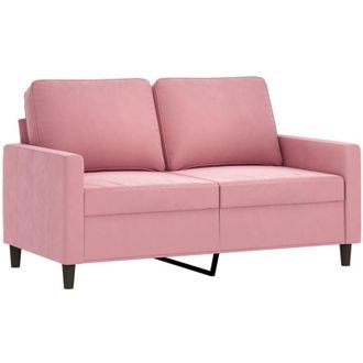 vidaXL Vidaxl - Canapé à 2 places Rose 120 cm Velours