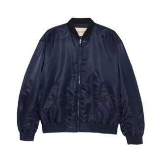 Valentino Garavani Nylon Bomberjacke Mit VGold - - Jackets - Herren - Blau - M