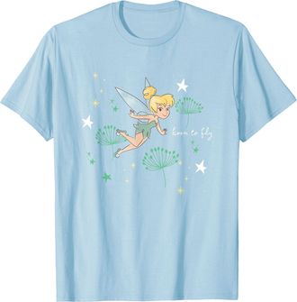 Disney Tinker Bell Born To Fly Magical Fairy Retro Big Logo T-Shirt