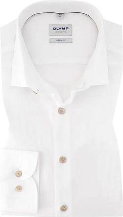Olymp Herren Hemd weiß Baumwoll-Stretch