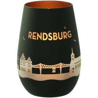 Goodtimes Windlicht Rendsburg Skyline (Schwarz & Bronze)