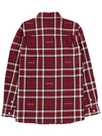 Gucci Logo-Embroidered Cotton Shirt - Red
