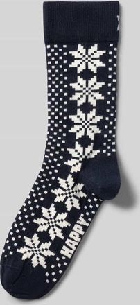 Happy Socks Socken Fair Isle Stars navy