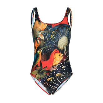 Alexander McQueen Body mit Print - - Swimwear - Damen - Mehrfarbig - S
