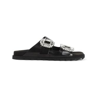 Roger Vivier Schwarze Ledersandalen Eleganter Stil - - Shoes - Damen - Schwarzk - 41 EU