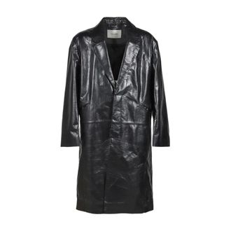 Entire studios Entire Studios, Femme, Manteaux, Noir, Taille: 40 FR Manteau en cuir crois&eacute; &agrave; simple boutonnage