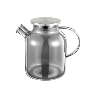 Wilmax England Wilmax - Th&eacute;i&egrave;re en verre avec couvercle en acier inoxydable - 1600 ml - Th&eacute;i&egrave;re pour th&eacute; en vrac - verre r&eacute;sistant &agrave; la chaleur - pour boissons chaud