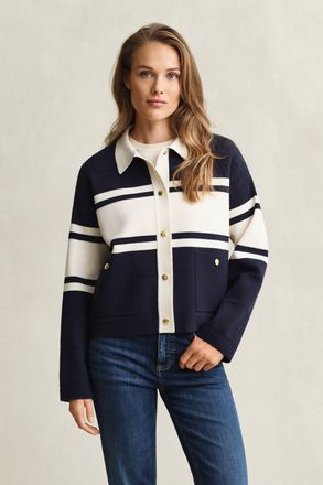 GANT Damen Color Blocked Strickjacke (XXXL) EVENING Blau