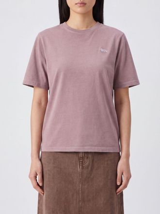 Maison Kitsun&eacute; Kurz&auml;rmeliges Baumwoll-T-Shirt mit gesticktem Logo
