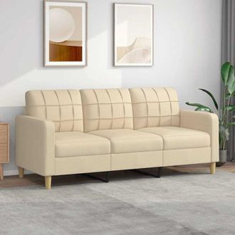 vidaXL 3-Sitzer-Sofa Creme 180 cm Stoff - Vidaxl