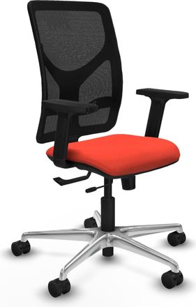 Piqueras y Crespo Atmungsaktiver B&uuml;rostuhl mit 2D-Armlehnen, h&ouml;henverstellbare Lendenwirbelst&uuml;tze, ausgestattet mit Syncro/Traslack und Schneideschaum, Schwarz/Dunkelor