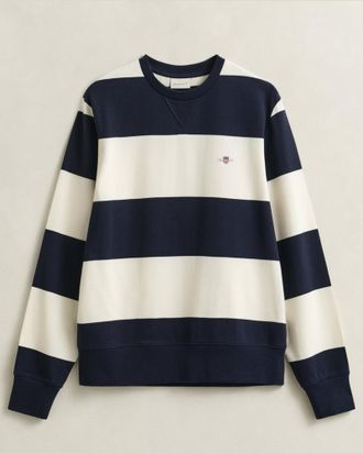 GANT Sweatshirt aus Baumwolle mit Blockstreifen und Flag-Stickerei in