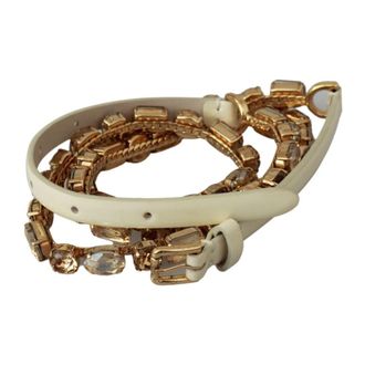 Dolce & Gabbana Lederg&uuml;rtel mit Kristallen - - Accessories - Damen - Wei&szlig; - ONE SIZE